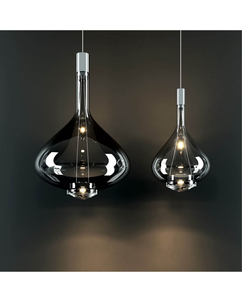 SUSPENSION LODES | SKY-FALL Medium Fumée Brillant - SCENEO L'art de la lumière