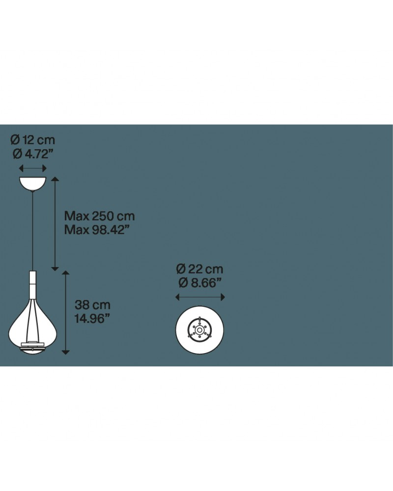 SUSPENSION LODES | SKY-FALL Medium Fumée Brillant - SCENEO L'art de la lumière